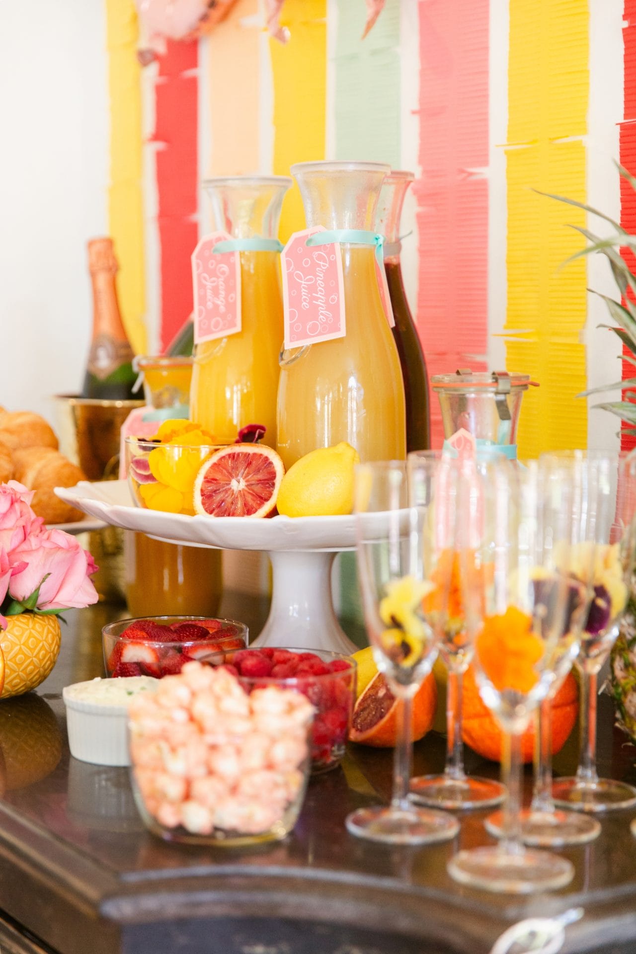 A Fun and Easy Champagne Cocktail Bar | Pretty Together