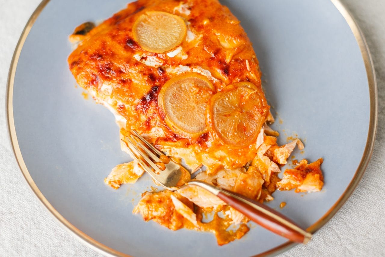 Baked Salmon with Preserved Lemon Paste | Pretty Together