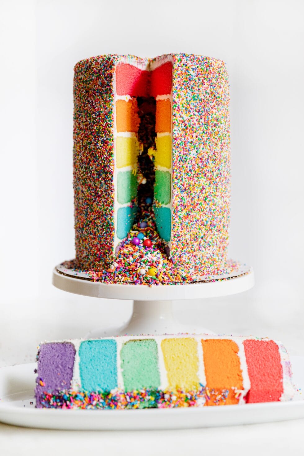 HOW TO MAKE A RAINBOW EXPLOSION CAKE | Pretty Together
