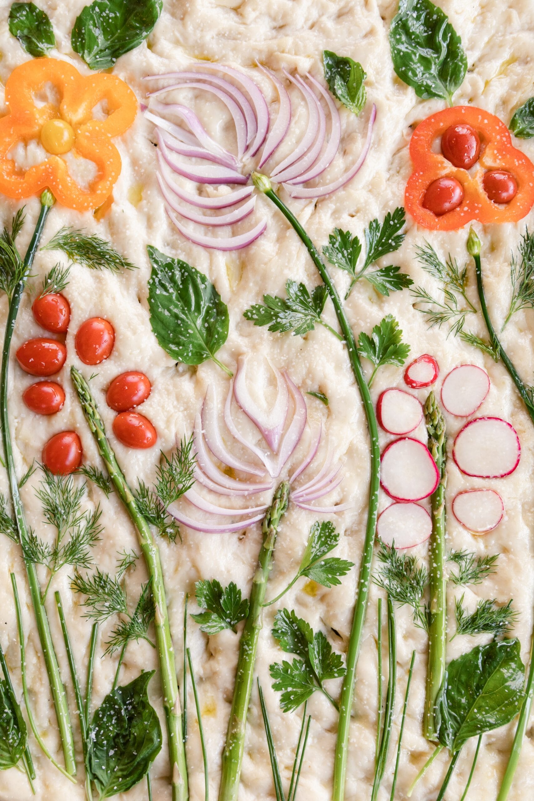 floral-focaccia-design-with-vegetables-pretty-focaccia-1 | Pretty Together