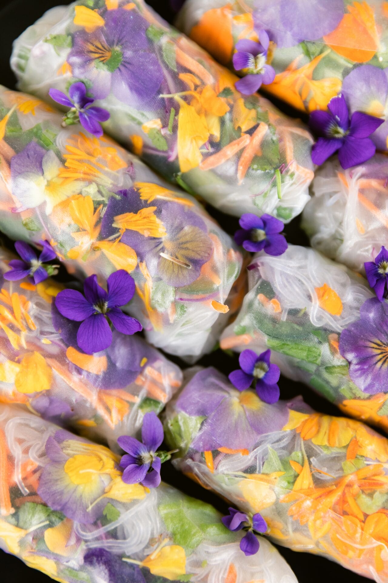EDIBLE FLOWER SPRING ROLLS | Pretty Together