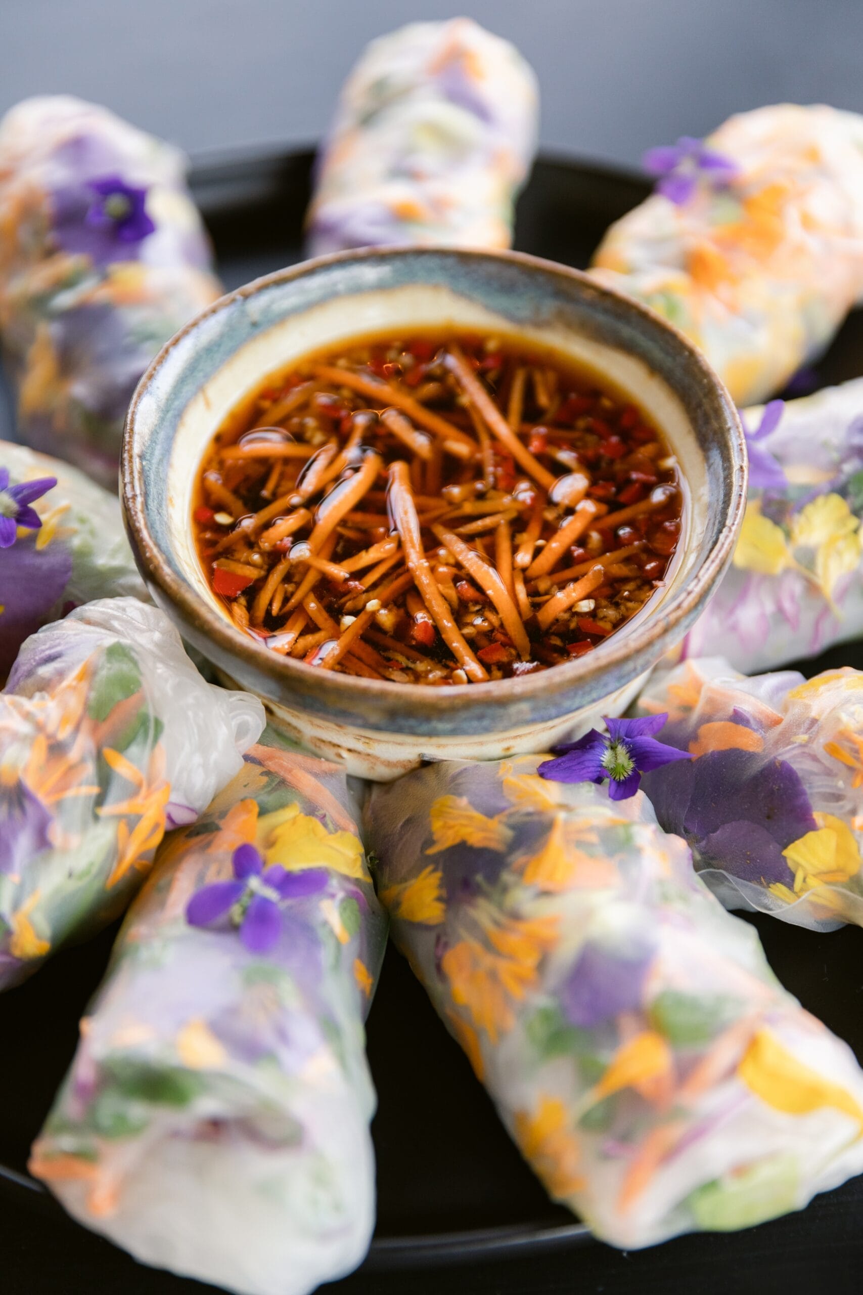 EDIBLE FLOWER SPRING ROLLS | Pretty Together